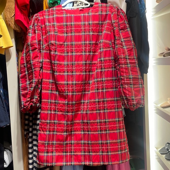 J. Crew | Dresses | J Crew In Good Tidings Plaid Dress With Puff ...